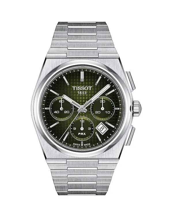 TISSOT Prx Automatic Chronograph Watch 42mm - Green/silver