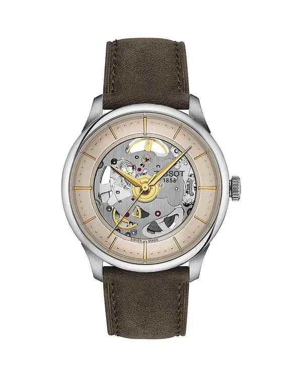 TISSOT Chemin Des Tourelles Powermatic 80 Squelette Watch - Gray/brown