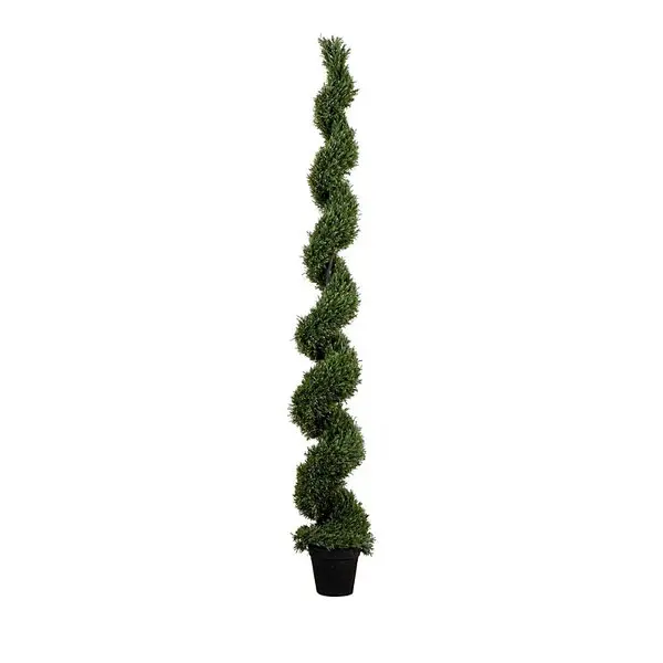 NEARLY NATURAL 9' Uv Resistant Artificial Rosemary Spiral Topiary Tree - Green