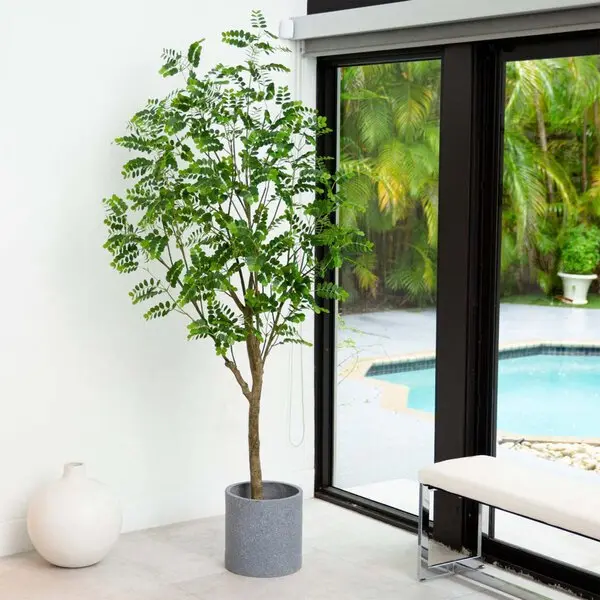 NEARLY NATURAL 7' Artificial Greco Citrus Tree With Real Touch Leaves