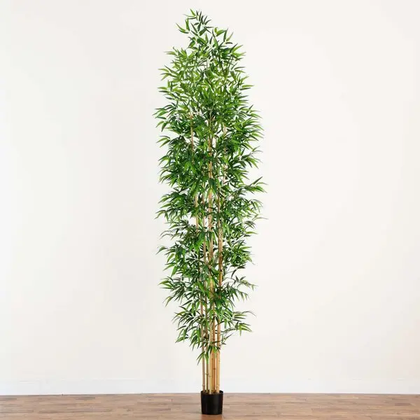 NEARLY NATURAL 11' Artificial Bamboo Tree With Real Bamboo Trunks
