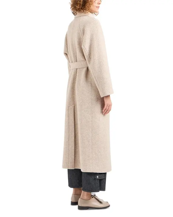 Emporio Armani Wool Melange Belted Trench Coat