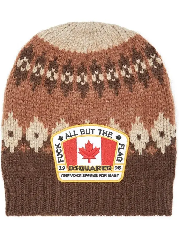 Dsquared2 Canadian Flag Knit Beanie