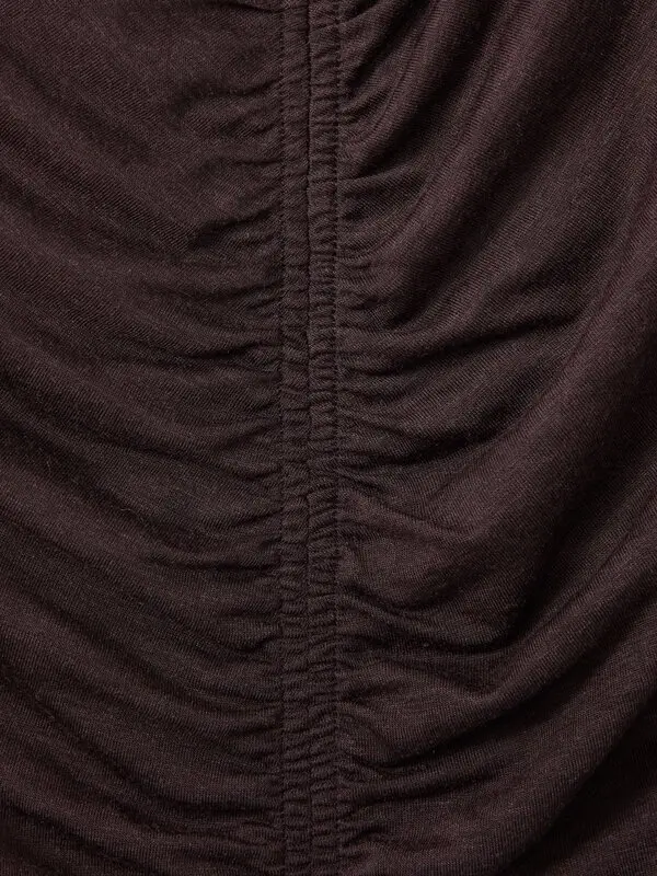 REISS Simone Lyocell-wool Ruched Vest - Chocolate