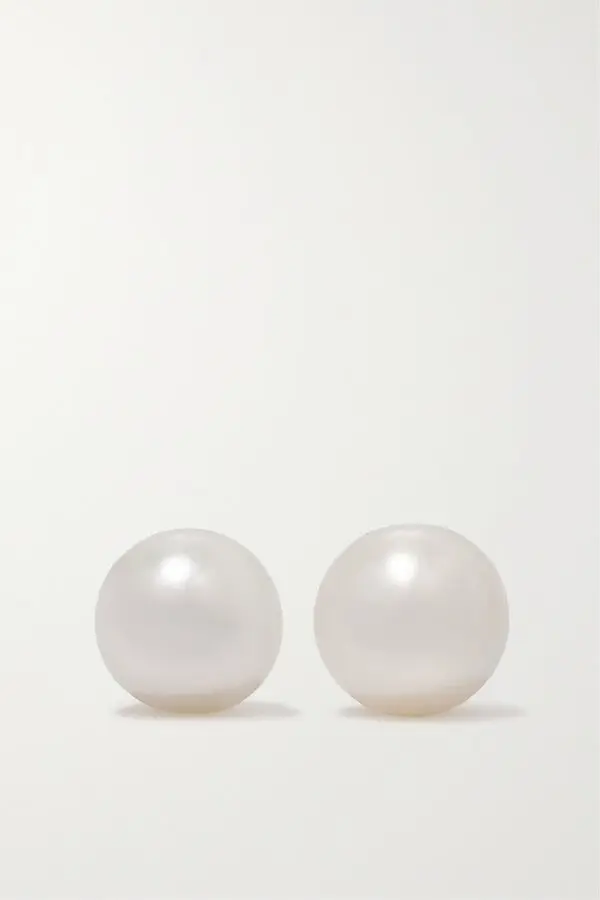 Mateo 14-karat Gold Pearl Stud Earrings - White