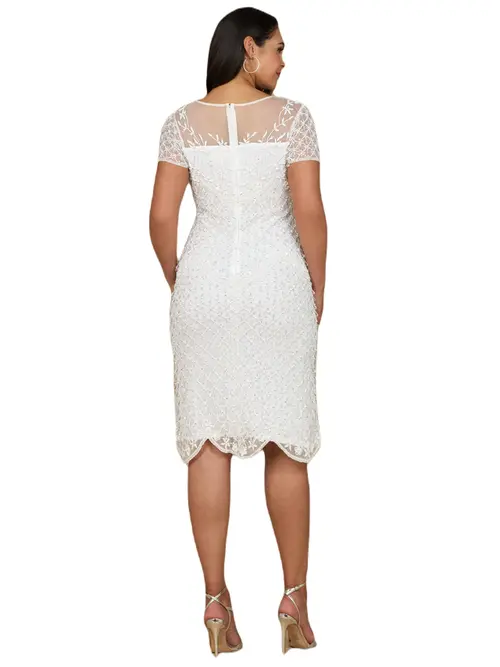 beaded white midi dress Melisande white embellished midi dress main image 1