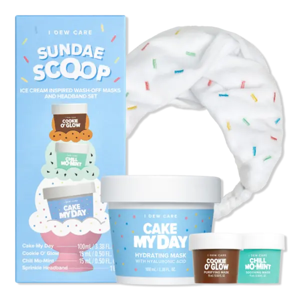 I DEW CARE Sundae Scoop Ice Cream-inspired Wash-off Masks & Headband Set - One-color