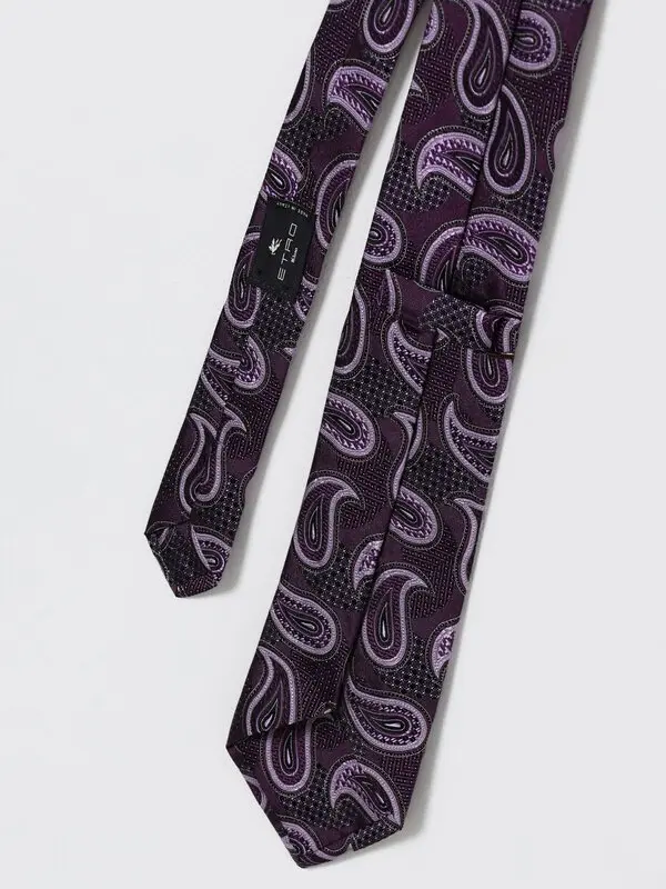 Etro Paisley Printed Neck Tie - Violet