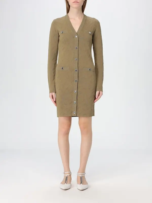 Pinko Button-up V-neck Dress