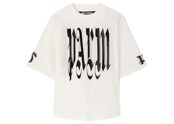 Palm Angels Gothic Logo Over T-shirt - White