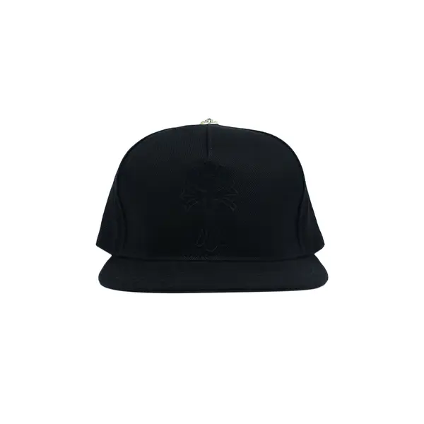 Chrome Hearts Cross Waxed Denim Snapback - Black
