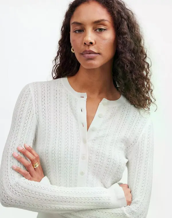 Madewell The Signature Open-knit Cardigan - Frost