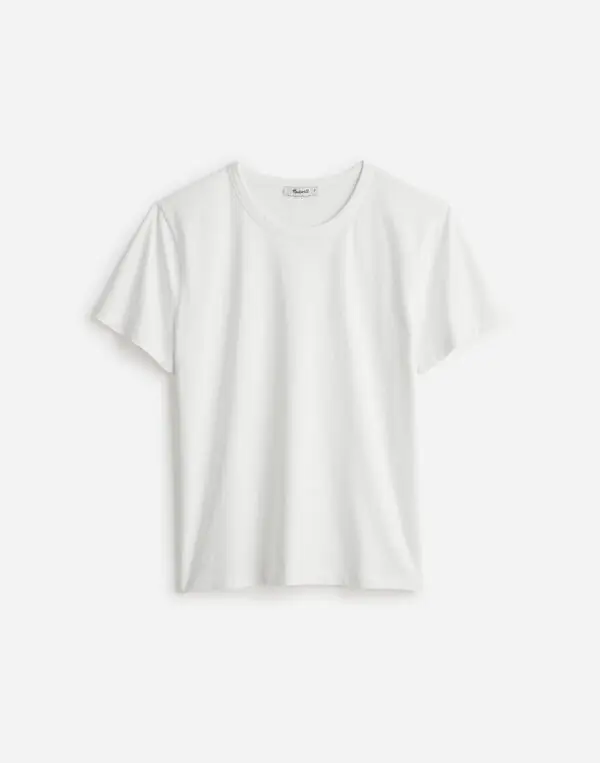 Madewell The Perfect Crewneck Tee In Allday Jersey - Eyelet White