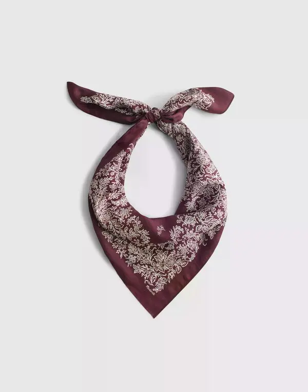 Madewell Medium Silk Bandana - Dark Pomegranate