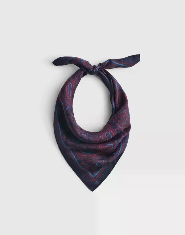Madewell Small Silk Bandana - Midnight Navy