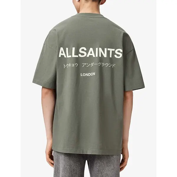 ALLSAINTS Underground Logo-print Relaxed-fit Cotton T-shirt - Maple Green