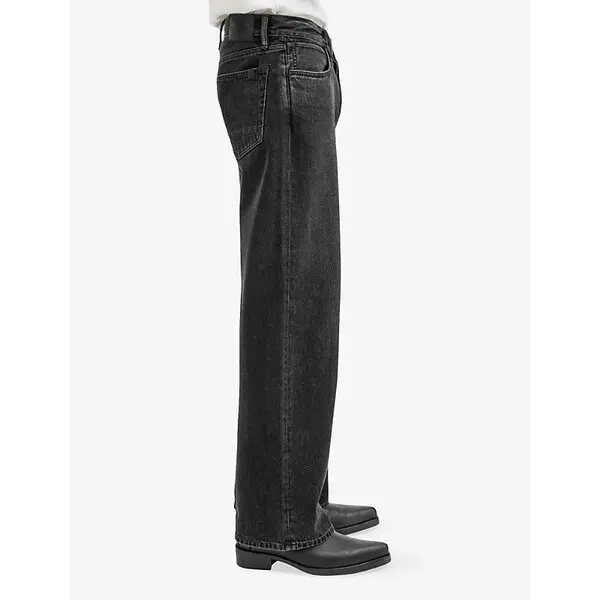ALLSAINTS Lenny Relaxed-fit Wide-leg Jeans - Washed Black