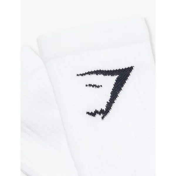 GYMSHARK Cotton-blend Socks Pack Of Three - Gs White
