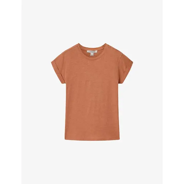 ALLSAINTS Anna Relaxed-fit Short-sleeve Cotton T-shirt - Pecan Brown
