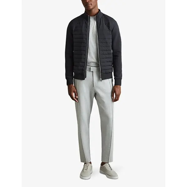 REISS Hybrid Quilted Jacket - Navy