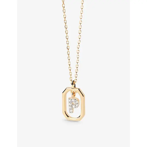 PDPAOLA Letter P Pendant Necklace - Gold