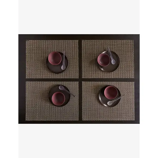 CHILEWICH Origami Shimmered Vinyl Placemat 36cm X 48cm - Cocoa
