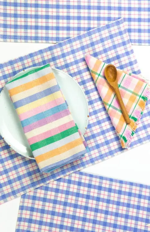 ARCHIVE NEW YORK Handwoven Colorful Plaid Cotton Placemats