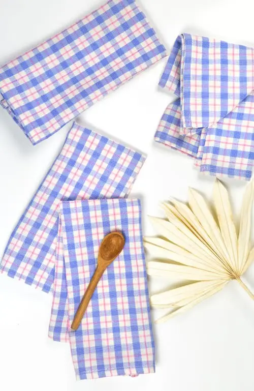 ARCHIVE NEW YORK Handwoven Colorful Plaid Cotton Napkins
