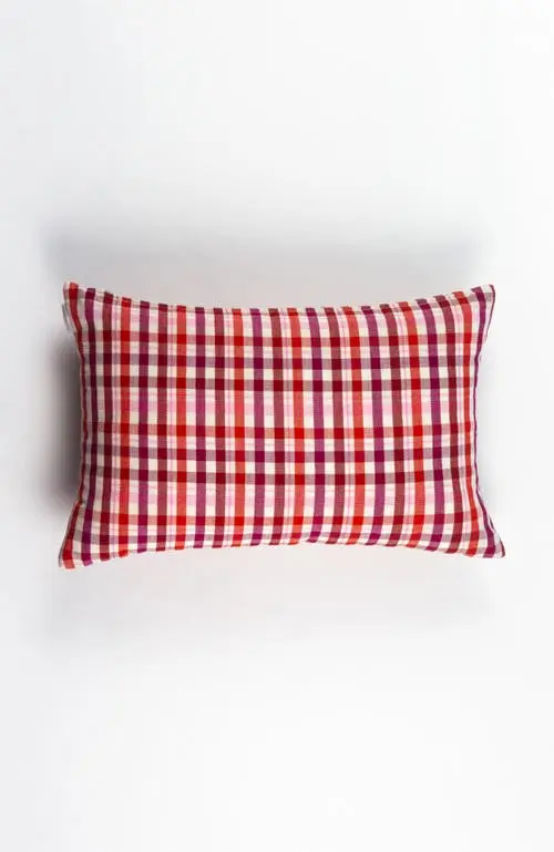 ARCHIVE NEW YORK Noel Handwoven Cotton Rectangle Throw Pillow - Red Plaid
