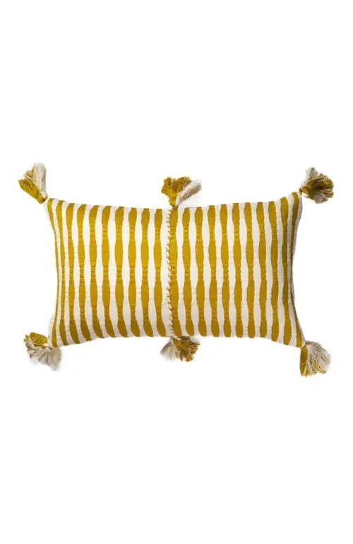 ARCHIVE NEW YORK Antigua Classic Striped Handwoven Cotton Throw Pillow - Ochre