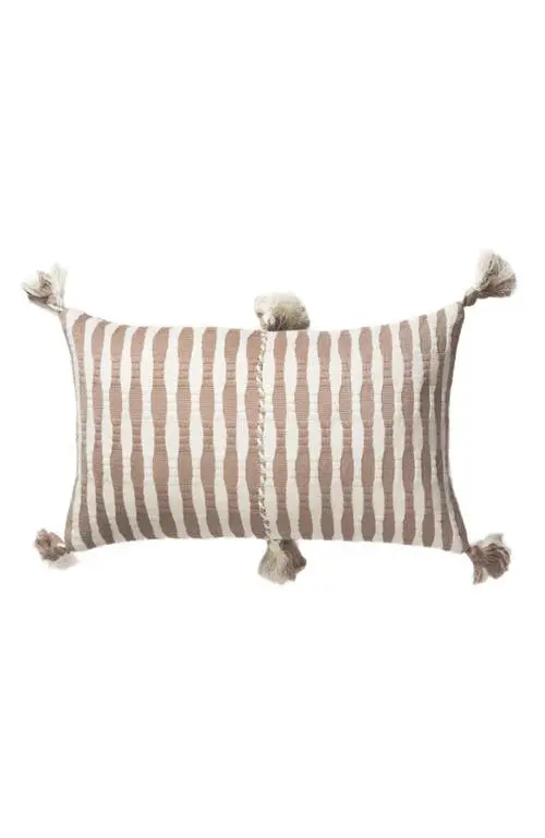 ARCHIVE NEW YORK Antigua Classic Striped Handwoven Cotton Throw Pillow - Tan