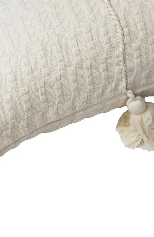 ARCHIVE NEW YORK Antigua Classic Solid Handwoven Cotton Throw Pillow - White
