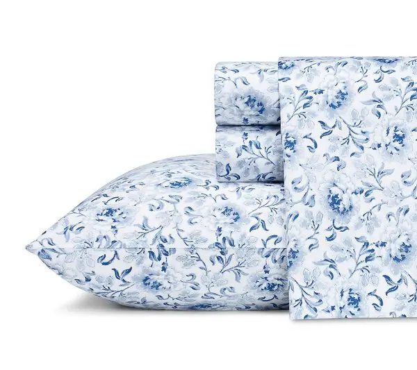Laura Ashley Lorelei Cotton 4-piece Sheet Set King - One-color