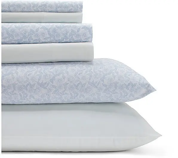 Laura Ashley Belle Cotton Blue Queen Sheet Se - One-color