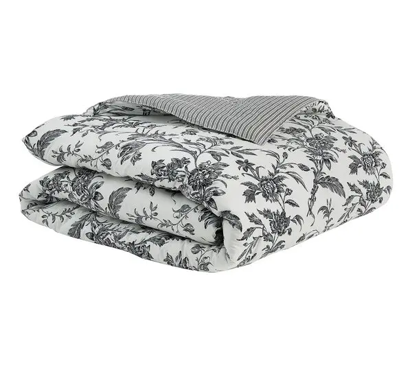 Laura Ashley Amberley Charcoal Full Queen Comfo Ter Sham Bonus - One-color