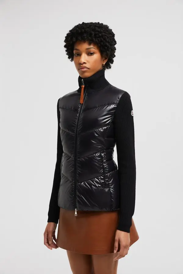 Moncler Diagonal-quilted Padded Wool Zip-up Cardigan