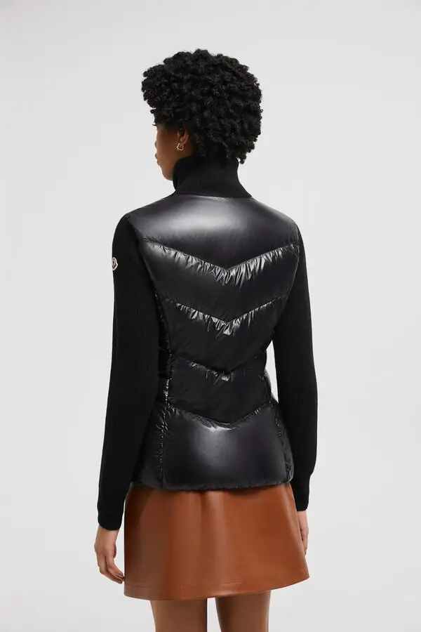 Moncler Diagonal-quilted Padded Wool Zip-up Cardigan