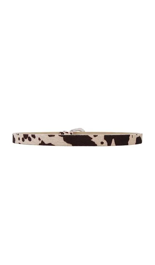 PETIT MOMENTS Slim Faux Fur Rodeo Belt - Cow & Silver