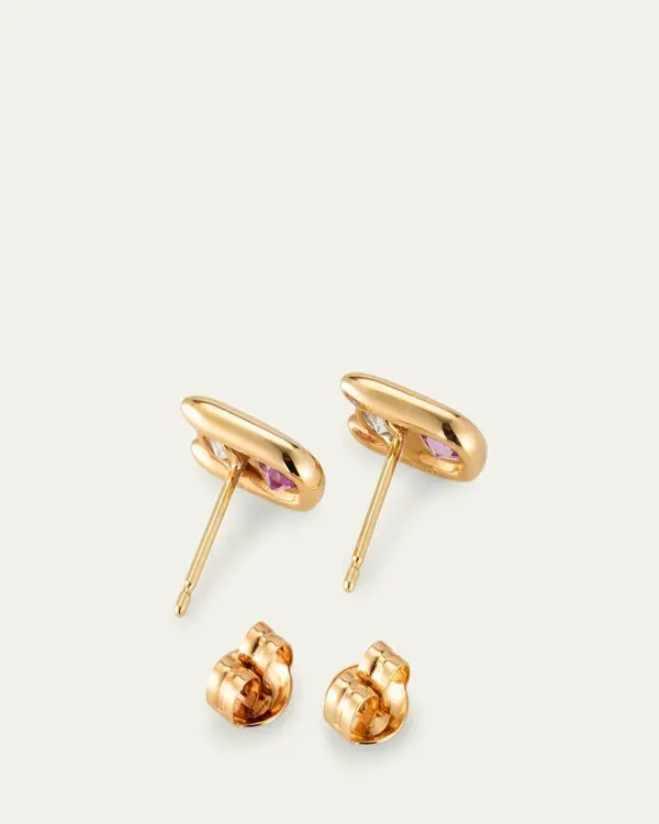 UNIFORM OBJECT Diamond And Gemstone Stud Earrings