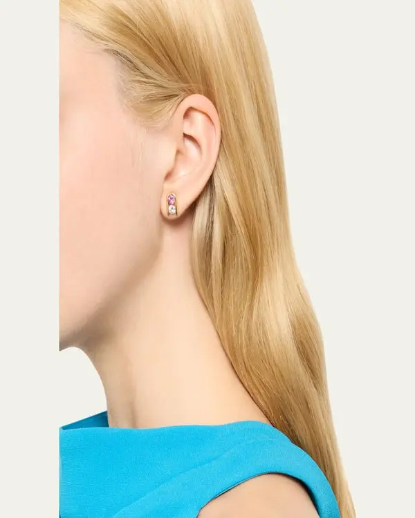 UNIFORM OBJECT Diamond And Gemstone Stud Earrings