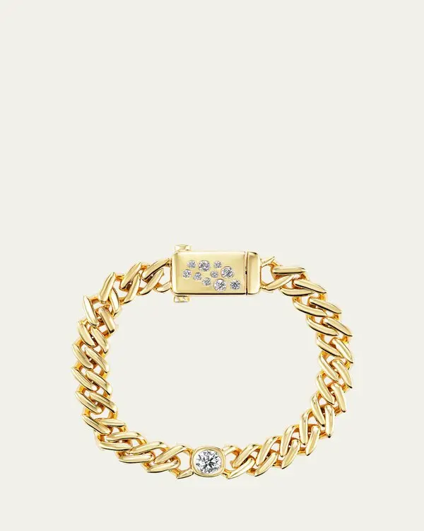 UNIFORM OBJECT 18k Diamond Curb Chain Bracelet - Gold