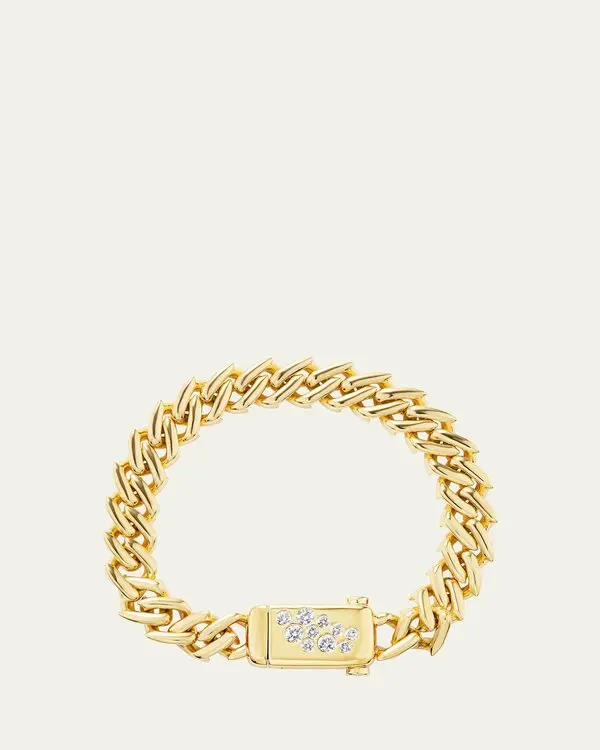 UNIFORM OBJECT 18k Diamond Curb Chain Bracelet - Yellow Gold