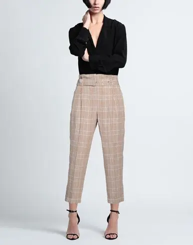 Peserico Tartan Linen Tapered Pants