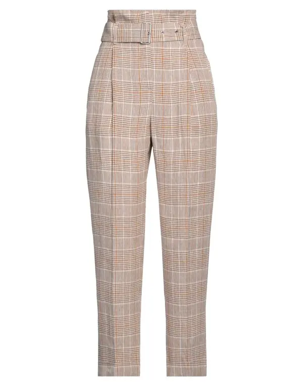 Peserico Tartan Linen Tapered Pants