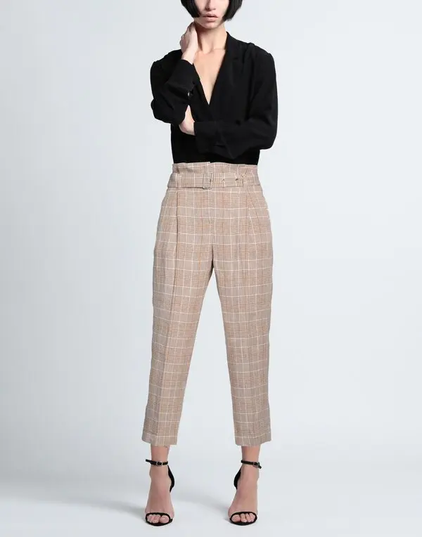 Peserico Tartan Linen Tapered Pants