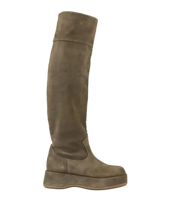 PALOMA BARCELO Suede Wedge Platform Boots - Green