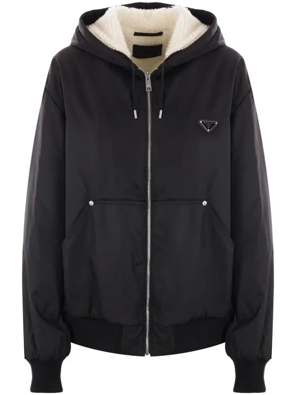Prada Re-nylon Triangle-logo Hooded Jacket
