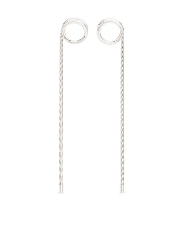 COURREGES Holy Chained Dangle Earrings - Silver