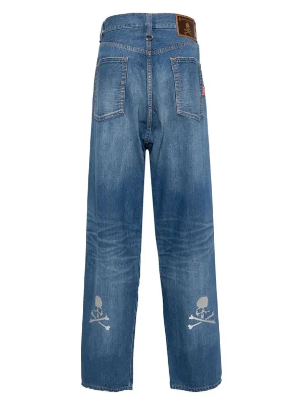 MASTERMIND WORLD Skull-print Straight-leg Jeans