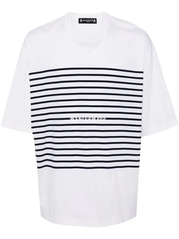 MASTERMIND WORLD Stripe-print Cotton T-shirt - White